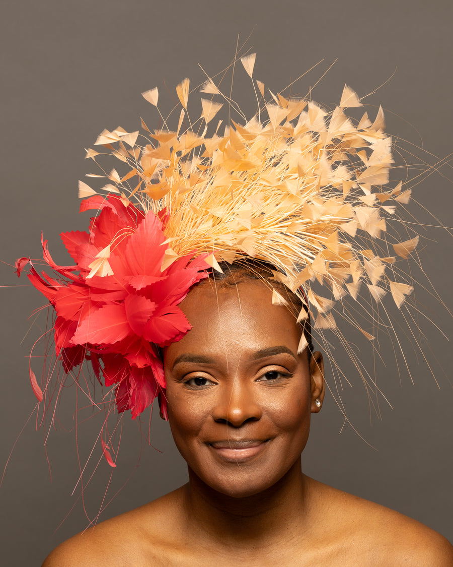 Poppy Feather Fascinator Hat | Elegant Floral Headpiece – The Hat Girls